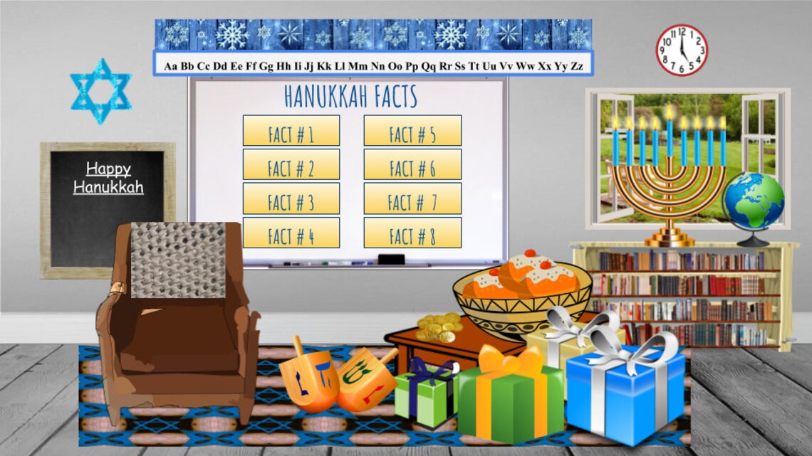 Bitmoji Classroom | Happy HANUKKAH Theme | 10 Slides | Interactive ...