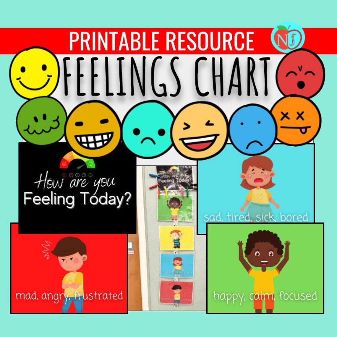 How Are You Feeling Today Chart | Visual for Feelings Rating Scale ...