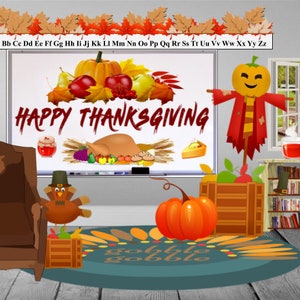 Bitmoji Classroom | THANKSGIVING Theme | 10 Slides | Interactive ...