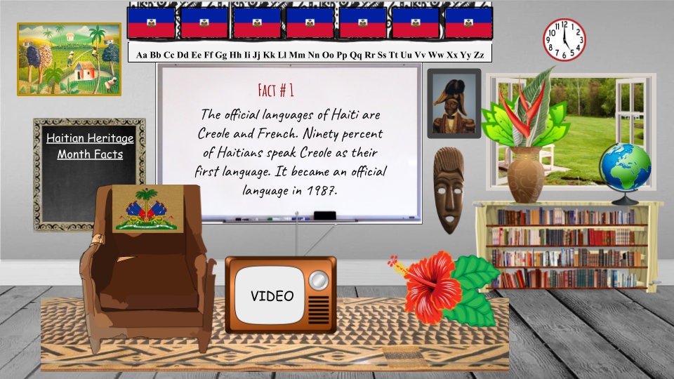 Bitmoji Classroom | HAITIAN HERITAGE MONTH | 11 Slides | Bios ...