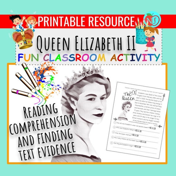 Queen Elizabeth II Reading Comprehension and Finding Text - Etsy
