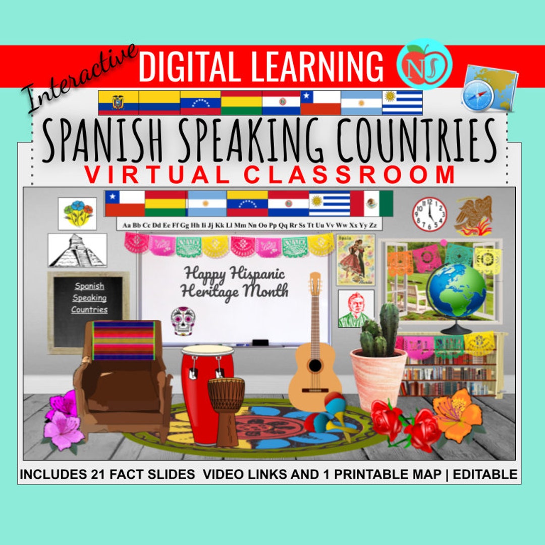 Spanish Speaking Countries Bitmoji Classrooms | 23 Powerpoint Slides ...