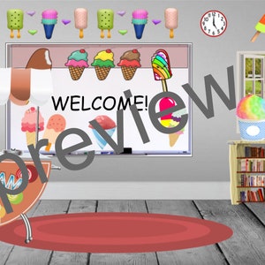 EDITABLE | Ice Cream Party BITMOJI CLASSROOM | Virtual Classroom - Etsy