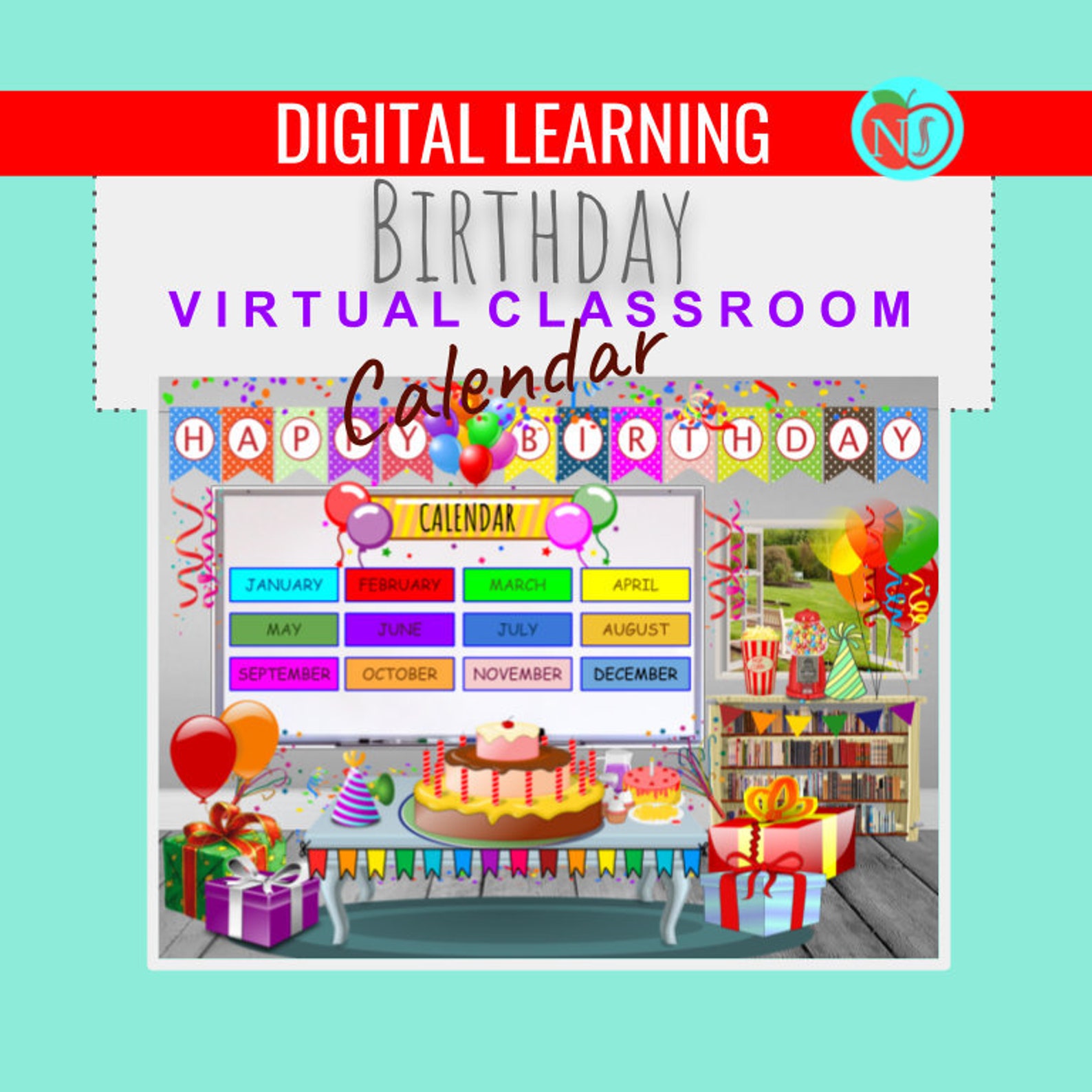 Happy Birthday Virtual Classroom Birthday Bitmoji Calendar Online ...