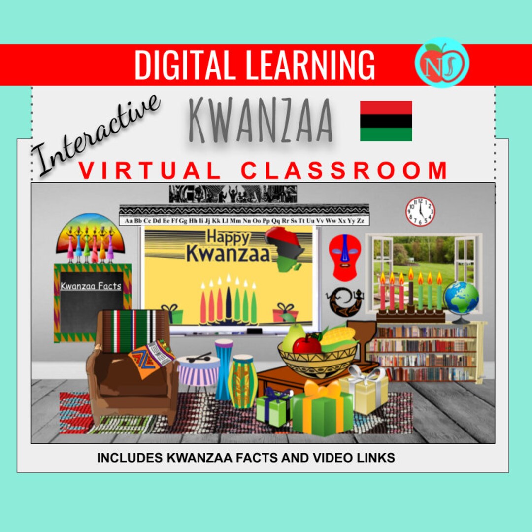 Bitmoji Classroom | KWANZAA Theme | 10 Slides | Interactive KWANZAA ...