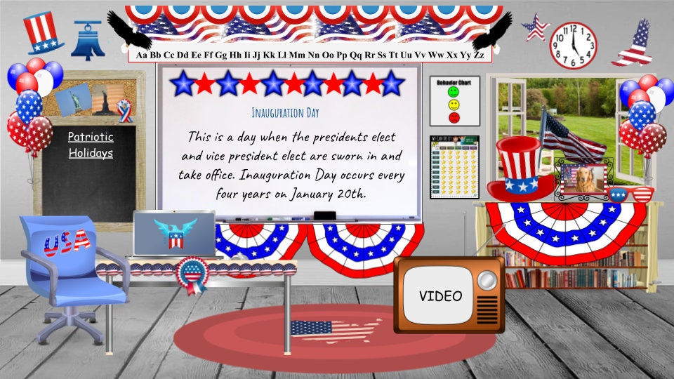 Bitmoji Classroom | Patriotic USA Theme | Online E-learning | 10 Slides ...