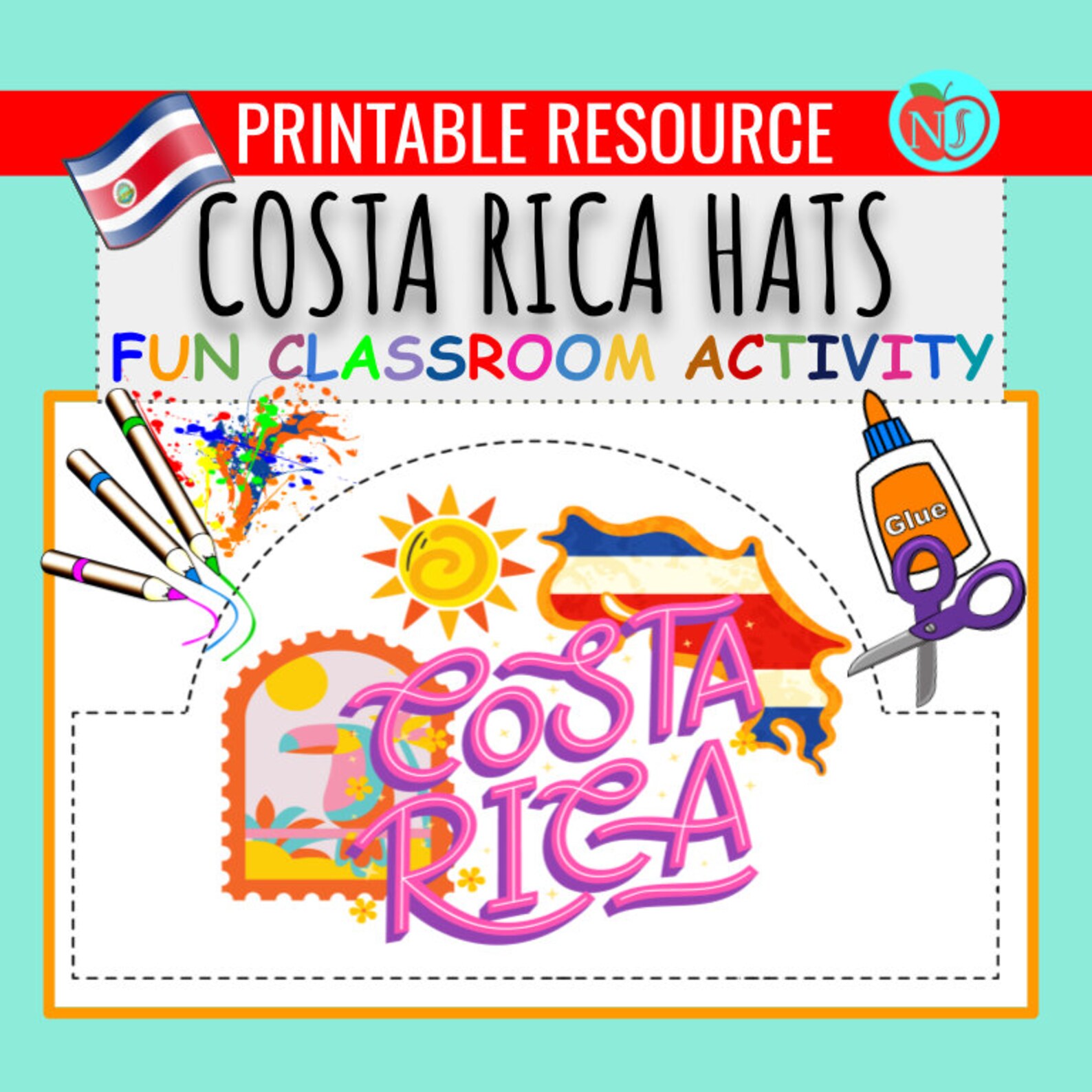 Hispanic Heritage Month COSTA RICA HATS Make Your Own Hat Hat Activity ...