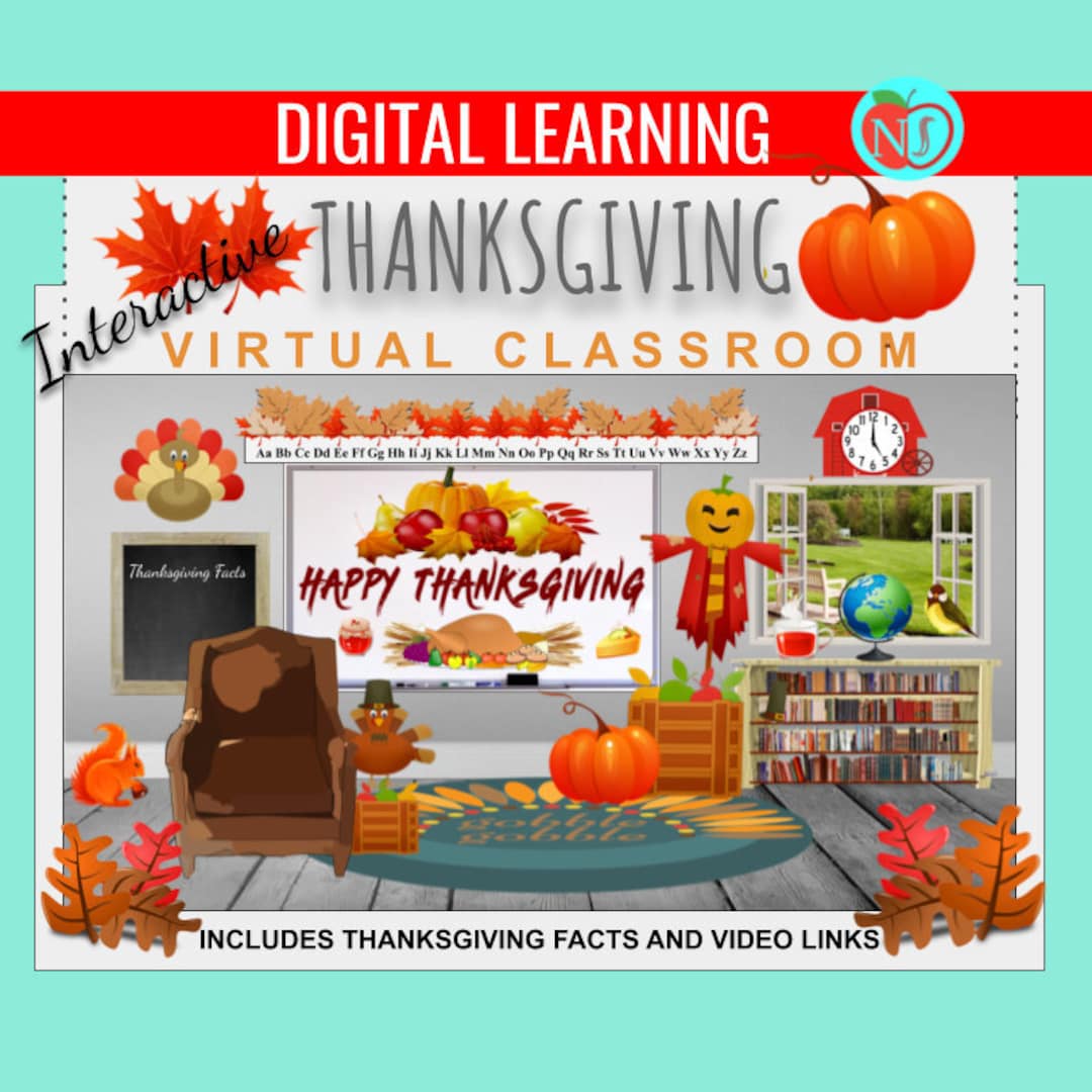 Bitmoji Classroom | THANKSGIVING Theme | 10 Slides | Interactive ...