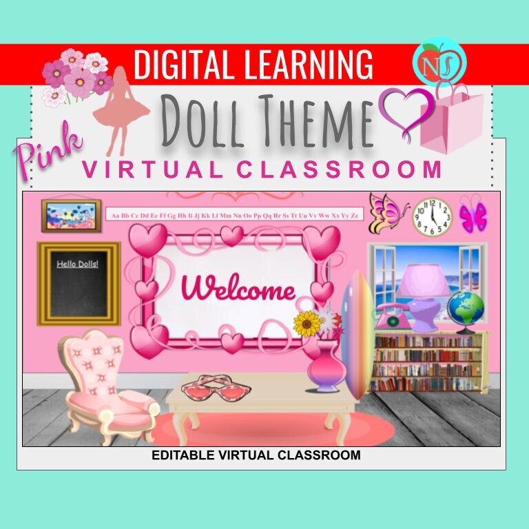 Bitmoji Doll Classroom DOLL DREAM HOUSE Theme Pink Virtual Classroom - Etsy