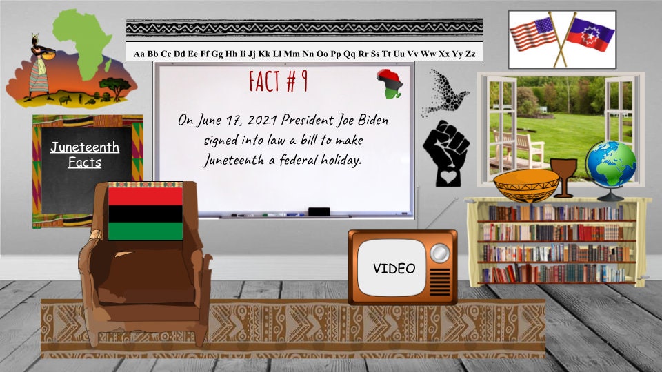 Bitmoji Classroom | JUNETEENTH Theme | 11 Slides | Interactive ...