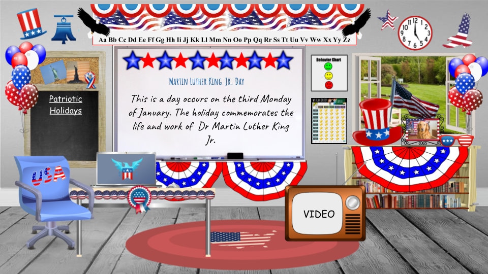 Bitmoji Classroom | Patriotic USA Theme | Online E-learning | 10 Slides ...