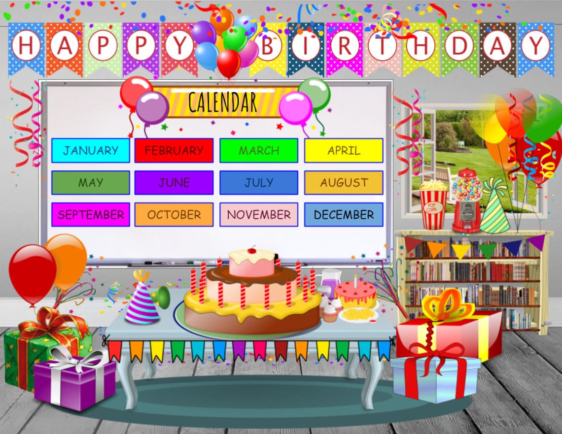 Happy Birthday Virtual Classroom Birthday Bitmoji Calendar Online ...