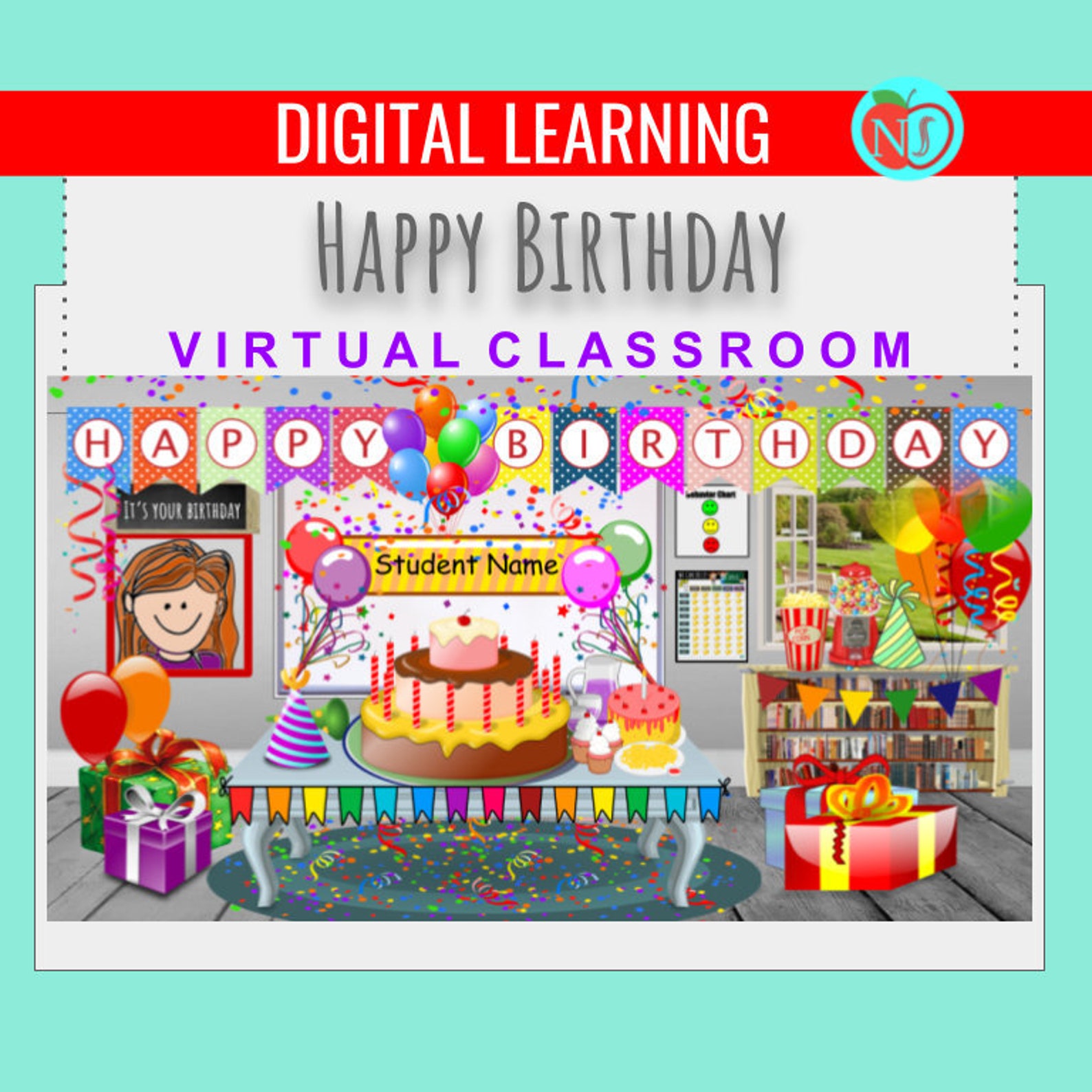 Happy Birthday Virtual Classroom Online Distance Learning Add Your ...