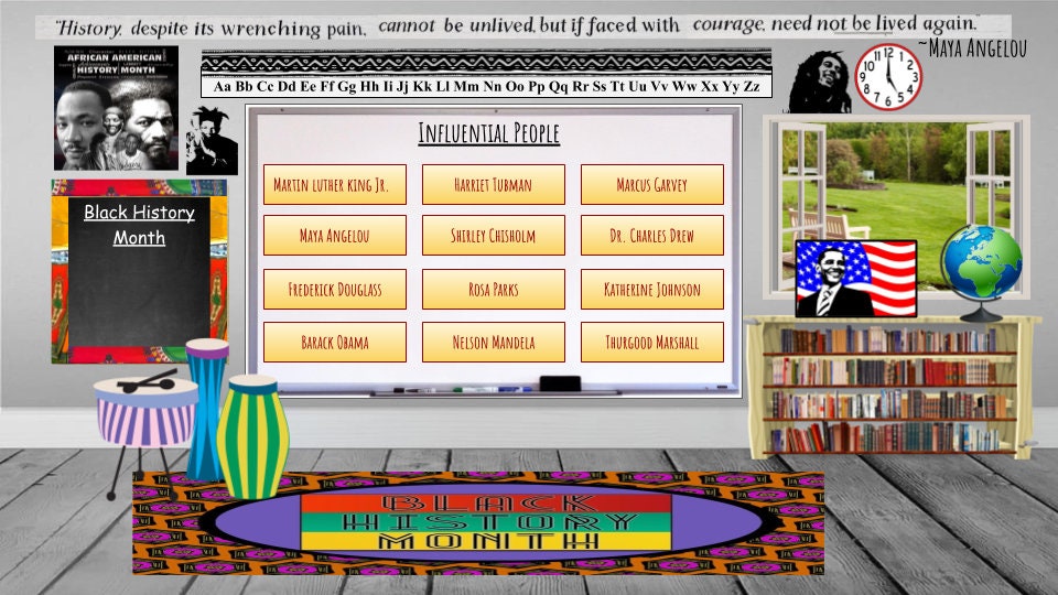 Bitmoji Classroom | Black History Month | 14 Slides | Bios ...