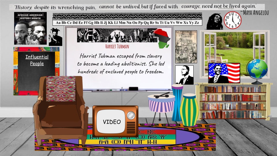Bitmoji Classroom Black History Month 14 Slides Bios Interactive ...