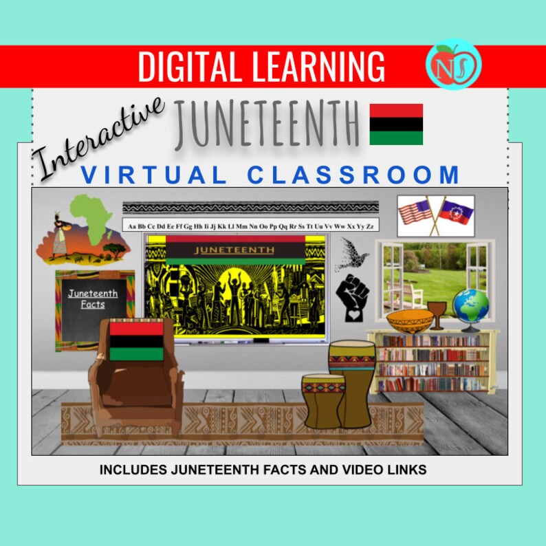 Bitmoji Classroom | JUNETEENTH Theme | 11 Slides | Interactive ...