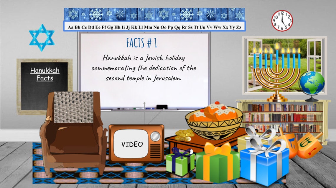 Bitmoji Classroom | Happy HANUKKAH Theme | 10 Slides | Interactive ...