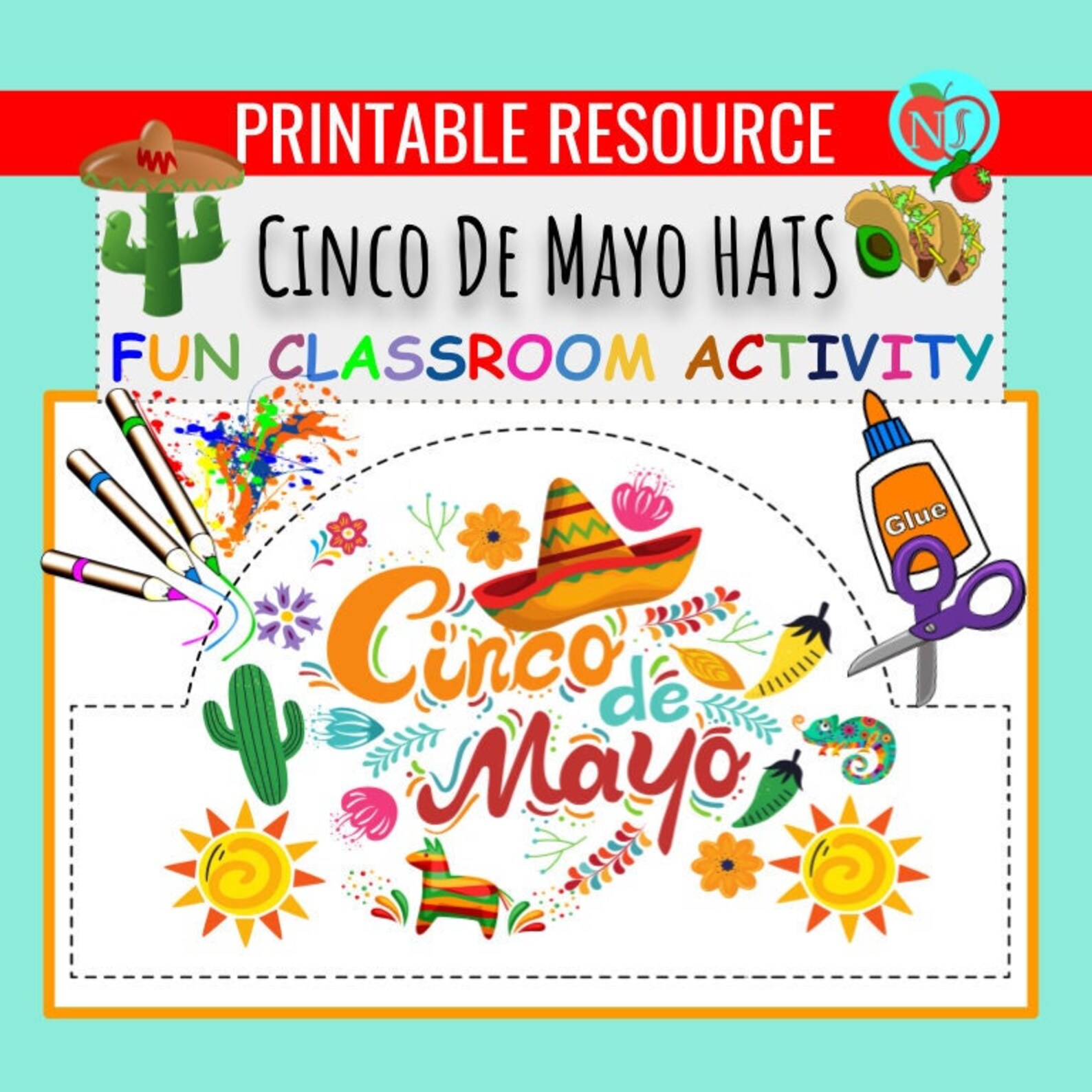 Cinco De Mayo HATS | Make Your Own Hat | Hat Activity | Happy Cinco De ...