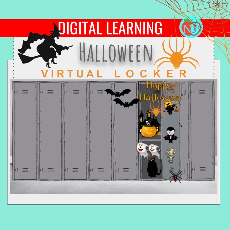 Virtual Locker EDITABLE HALLOWEEN Theme Bitmoji Classroom - Etsy