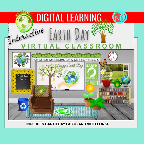 Bitmoji Classroom Earth Day Theme 10 Slides FACTS | Etsy