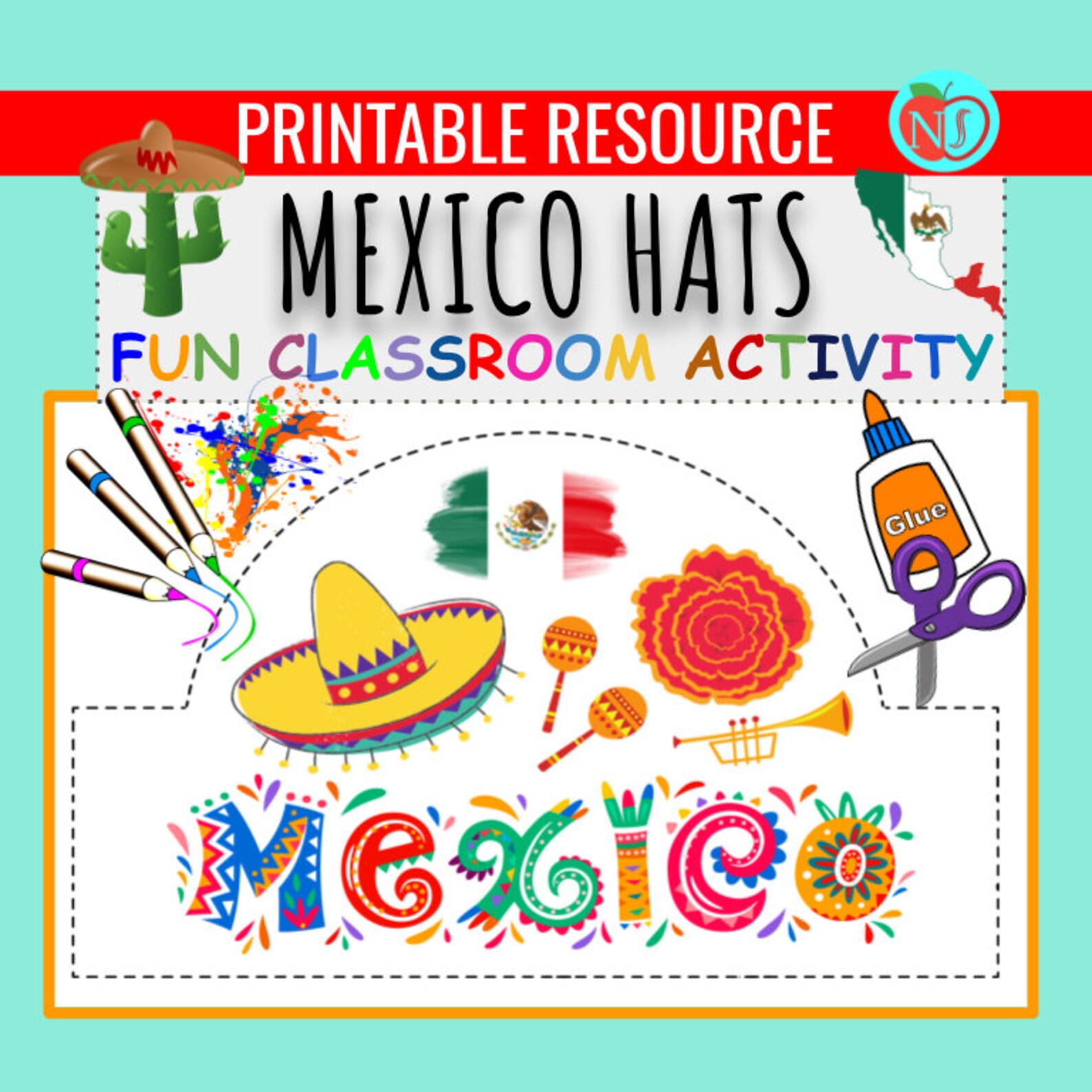 Hispanic Heritage Month MEXICO HATS | Make Your Own Hat | Hat Activity ...