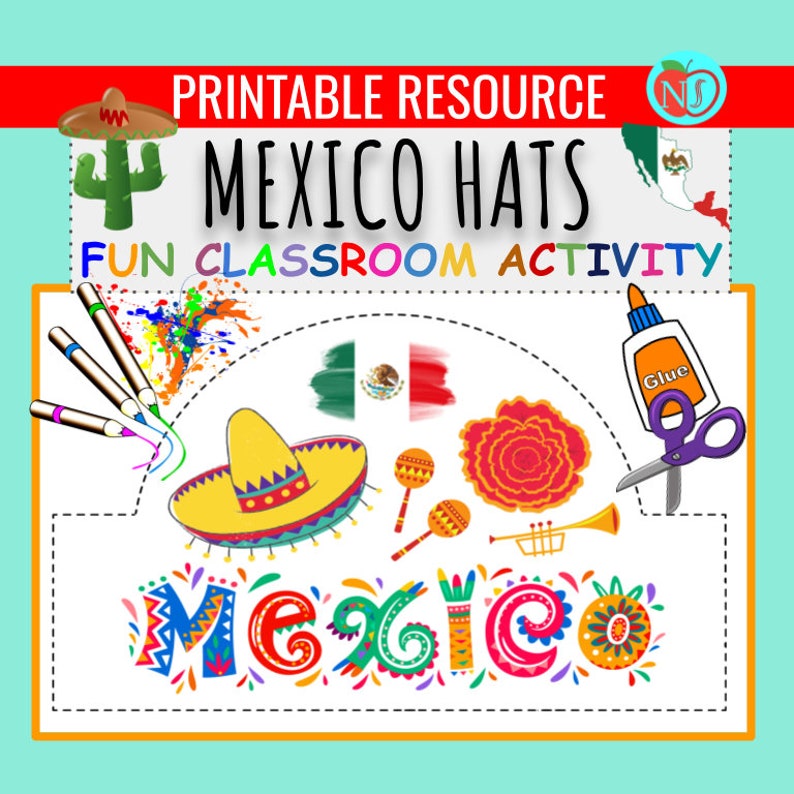 Hispanic Heritage Month MEXICO HATS | Make Your Own Hat | Hat Activity ...