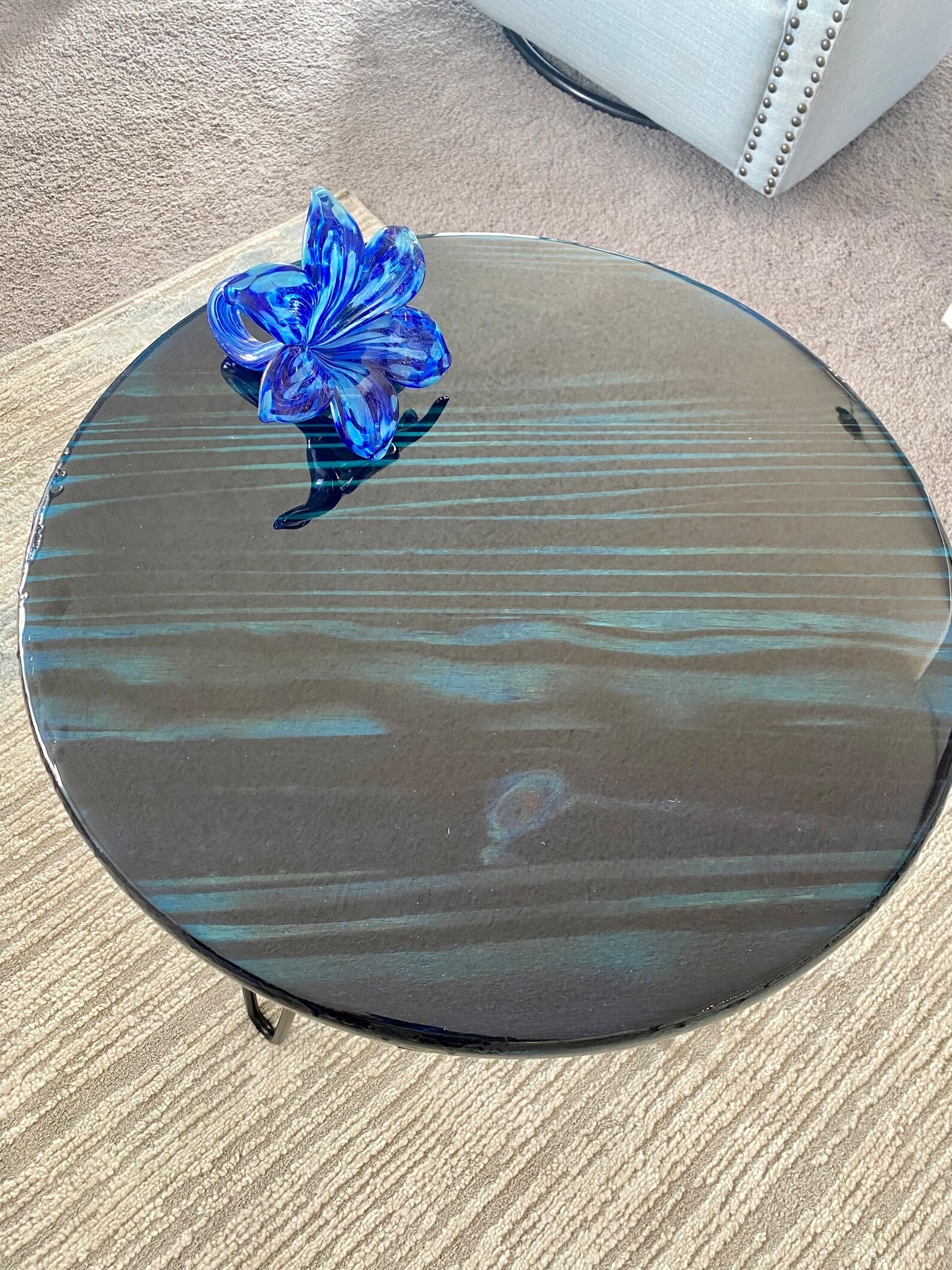 Shou Sugi Ban Blue Waves Table - Etsy