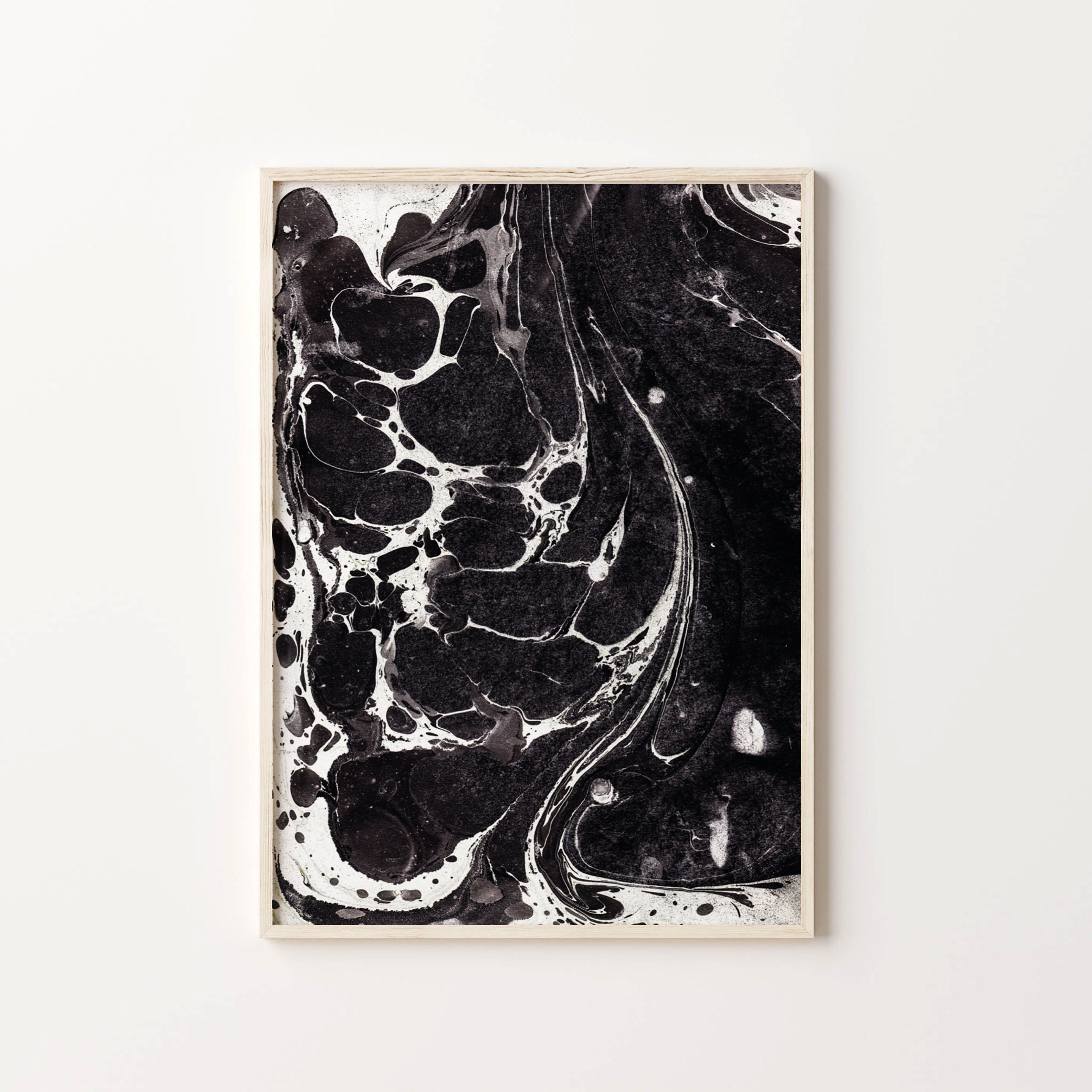 Fluid Wall Art, Black and White, Abstract Original Wall Art, Fluid Art ...