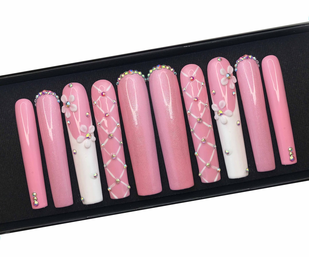 Extra Long Press on Nails Baby Pink, Pretty 3XL Square Nails N312 - Etsy
