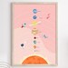 Pink Solar System Print | Space Girl Printable Wall Art | Planet ...