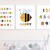 Rainbow Colorful Alphabet Poster Cute Bee Happy Print Nursery Wall Art ...