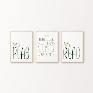 Sage Green Alphabet Prints Set of 3 | Nursery Wall Decor | Printable ...