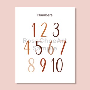 Alphabet and Numbers Poster Set of 2 | ABC, 1-10 Educational Prints ...