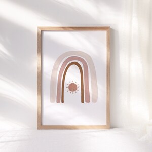 Boho Rainbow Print for Nursery | Neutral Baby Room Decor | Printable ...