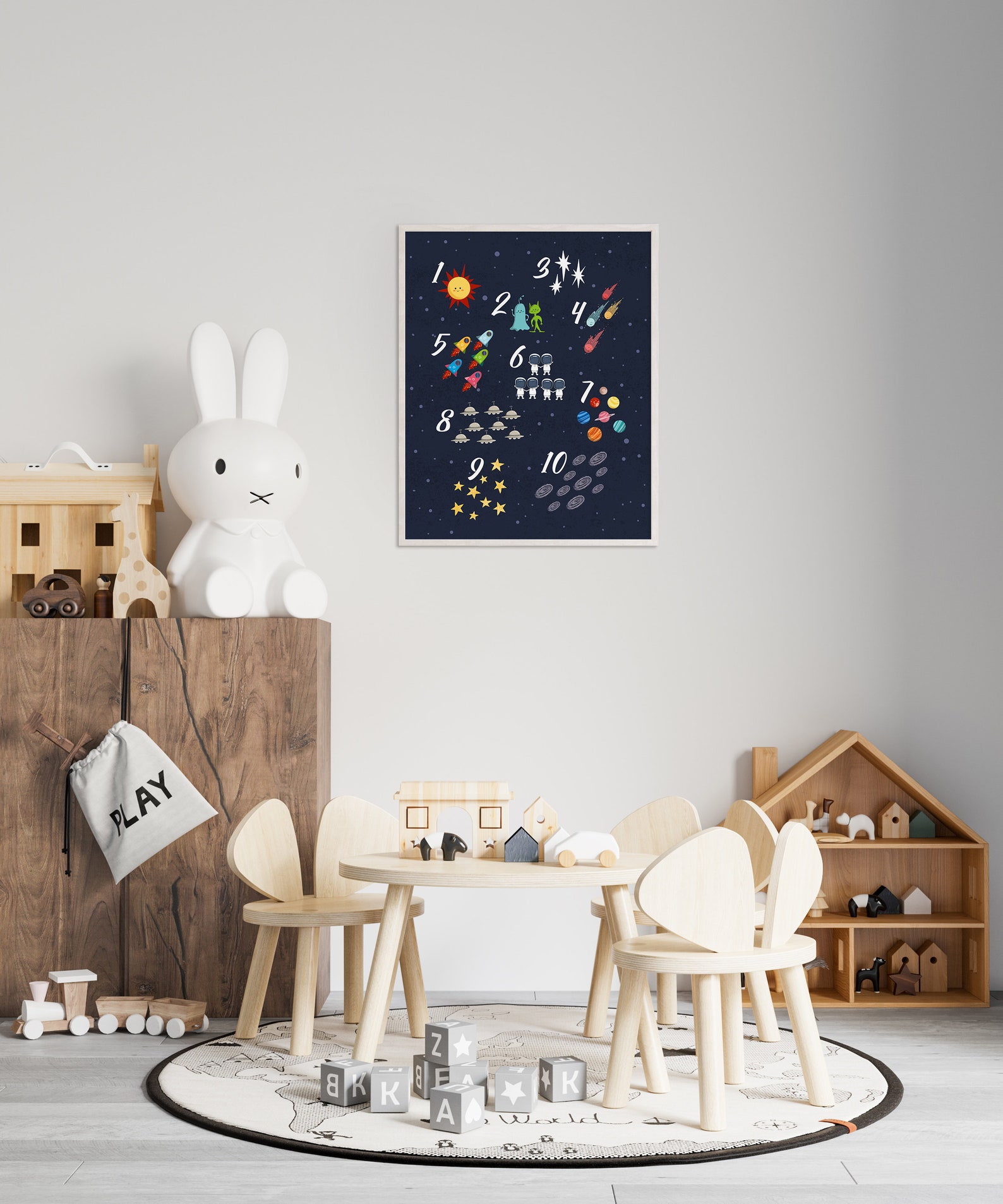 1-10 Numbers Education Printable Wall Art Outer Space Nursery - Etsy