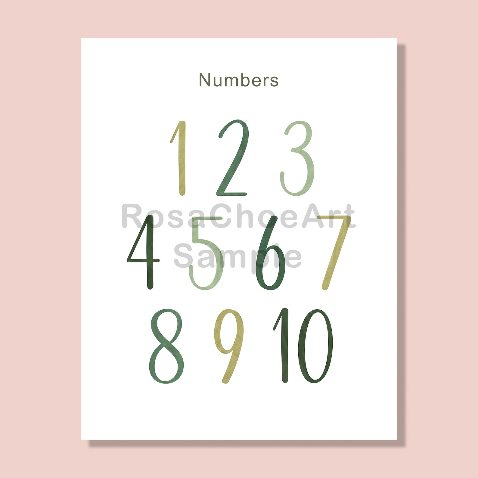 Sage Green Numbers Poster Educational 1-10 Prints - Etsy