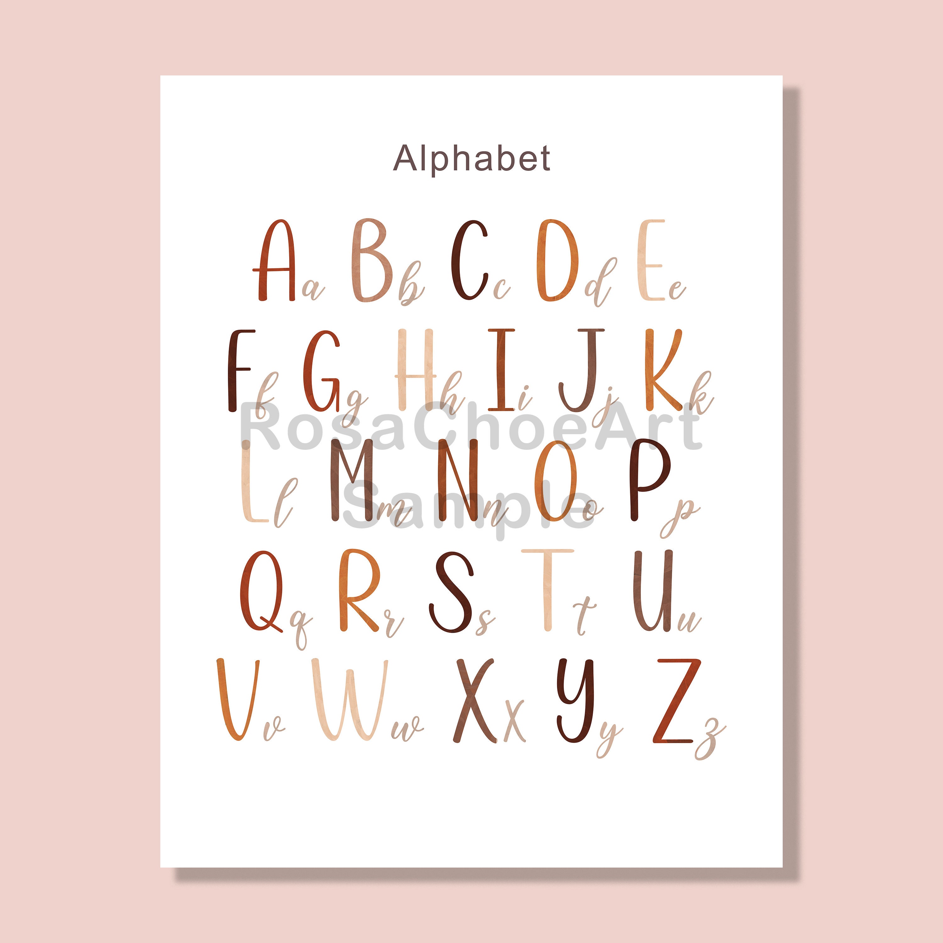 Alphabet Poster ABC Printable Wall Art Educational Print - Etsy