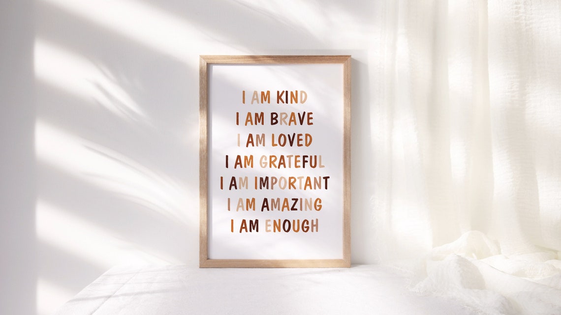 Positive Affirmation Poster for Kids Growth Mindset Wall Art | Etsy