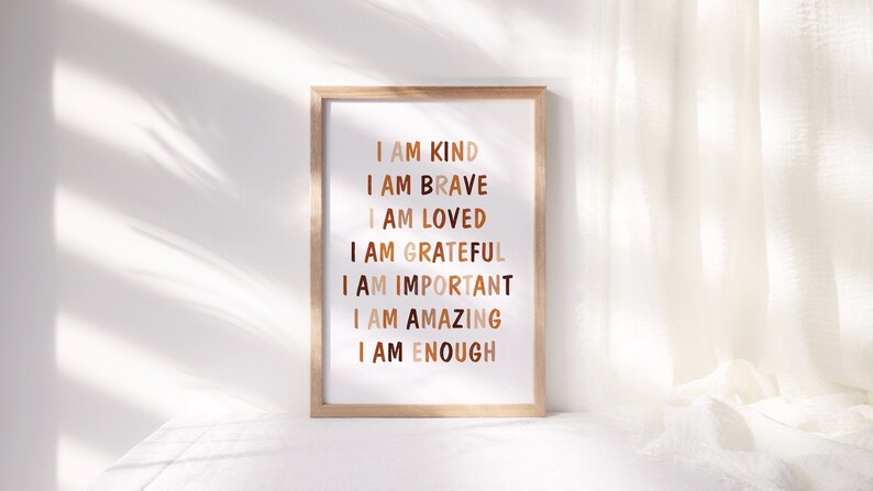 Positive Affirmation Poster for Kids Growth Mindset Wall Art - Etsy