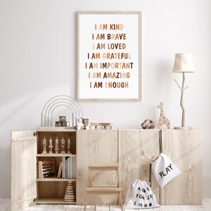 Positive Affirmation Poster for Kids | Growth Mindset Wall Art ...