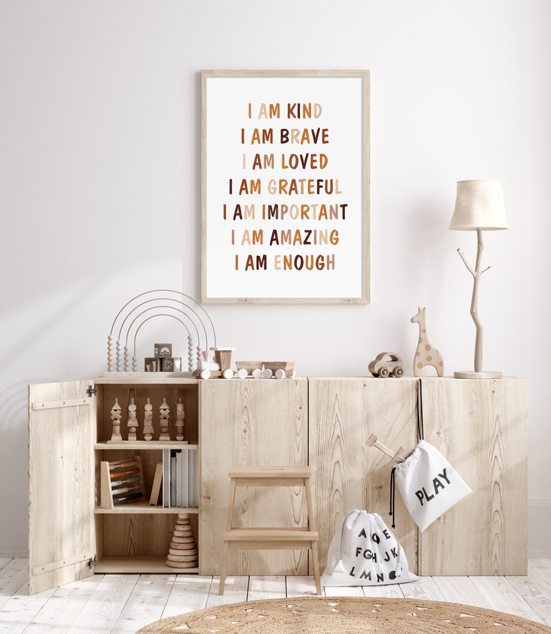 Positive Affirmation Poster for Kids Growth Mindset Wall Art - Etsy