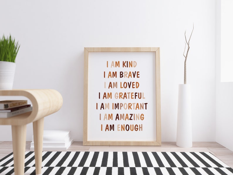 Positive Affirmation Poster for Kids Growth Mindset Wall Art - Etsy