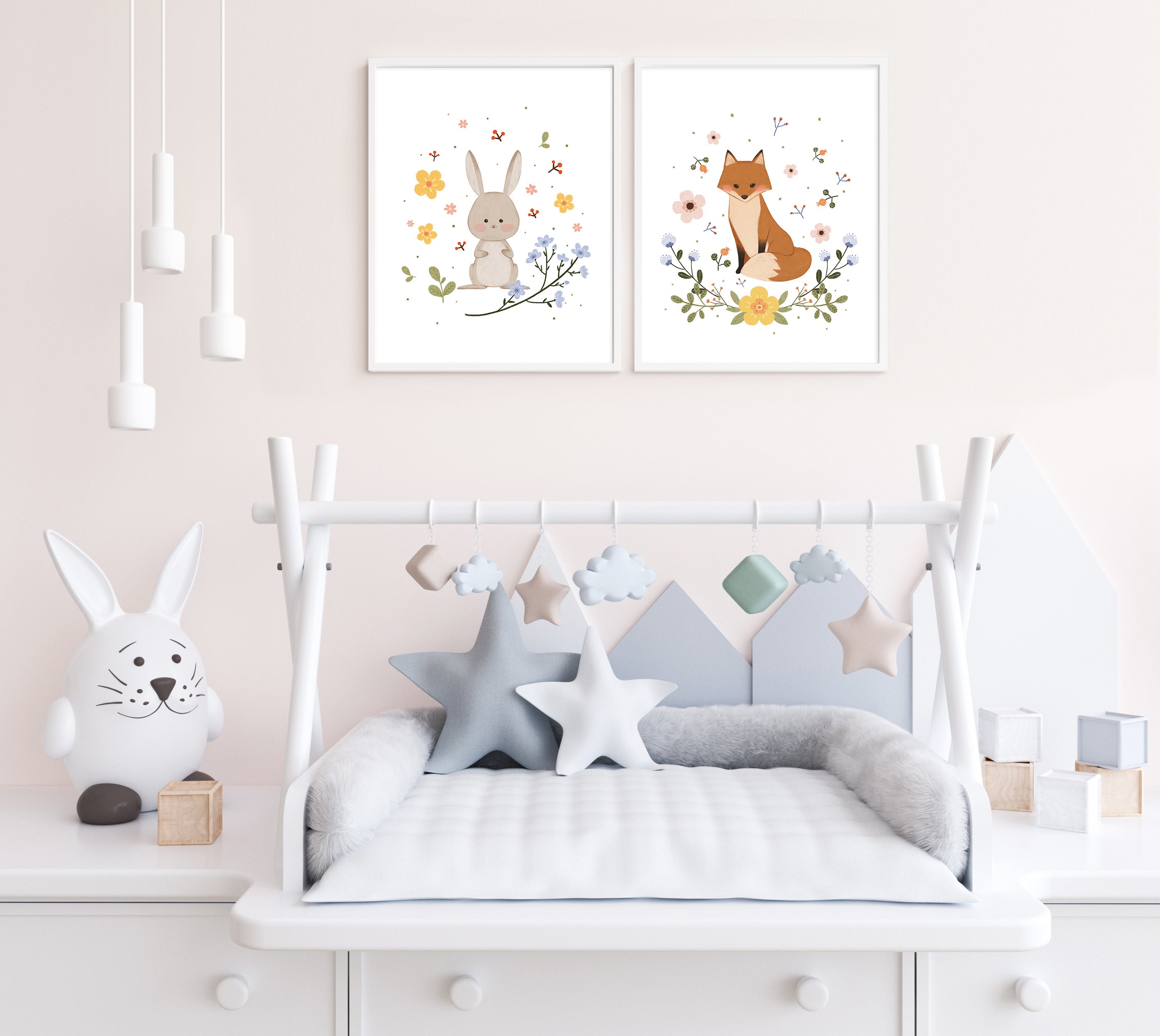 Set 3 Poster Natura Set 3 Poster Animali Foresta - Coniglietto, Volpe ...