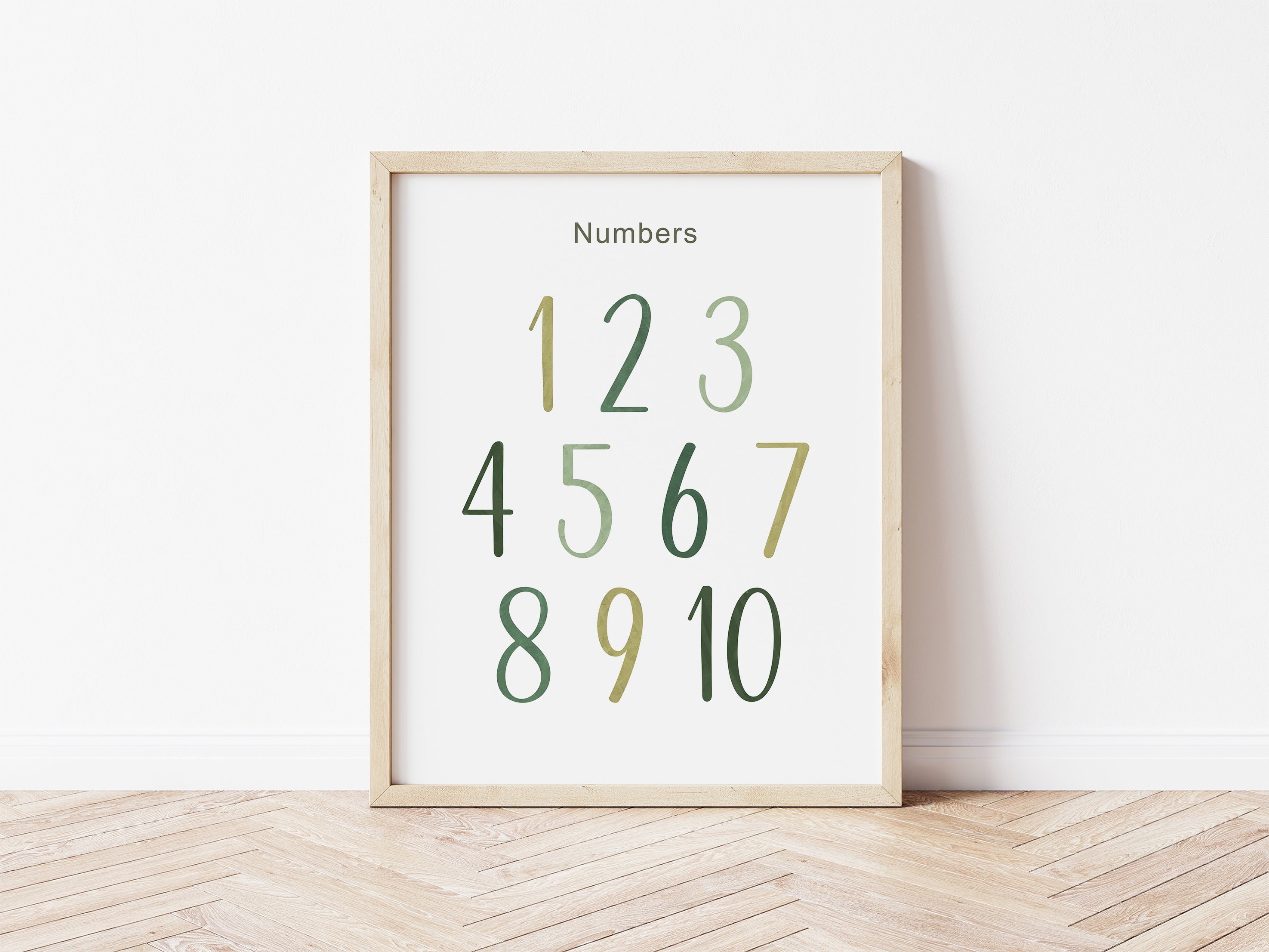 Sage Green Numbers Poster Educational 1-10 Prints | Etsy