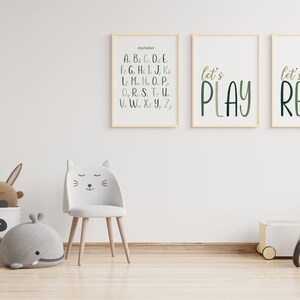 Sage Green Alphabet Prints Set of 3 | Nursery Wall Decor | Printable ...