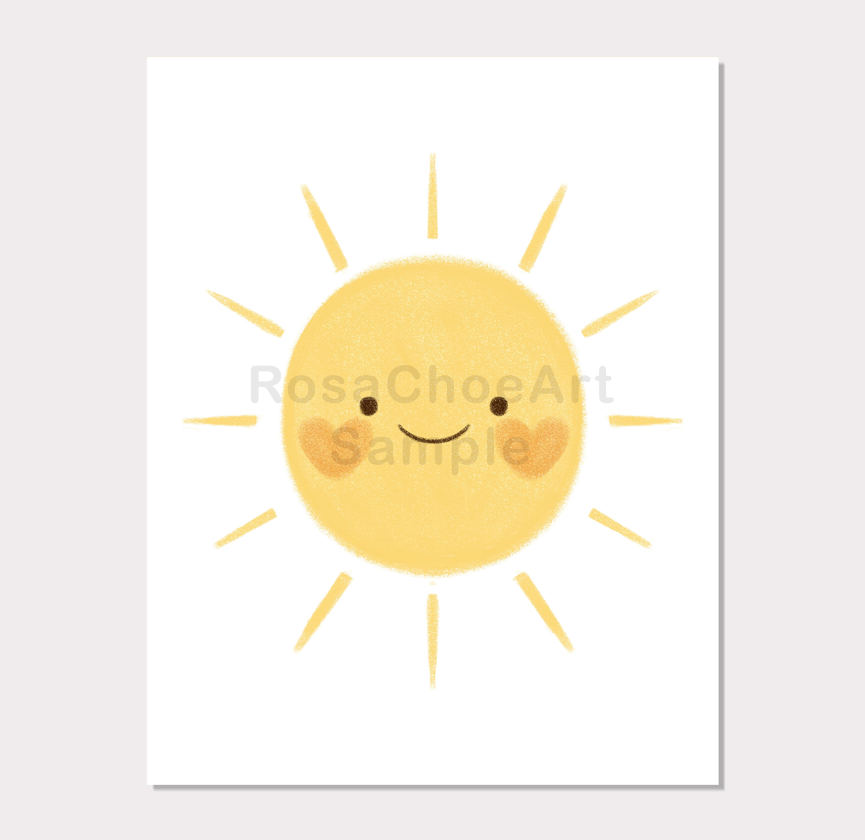 Yellow Sun Print for Kids Nursery Printable Wall Art Cozy - Etsy