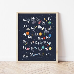 Outer Space ABC Alphabet | Education Printable Wall Art | Nursery Print ...
