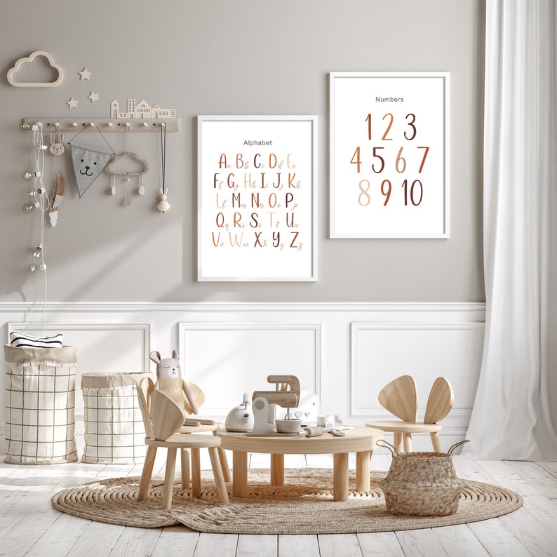 Alphabet and Numbers Poster Set of 2 ABC 1-10 Educational - Etsy
