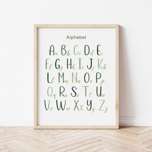 Sage Green Alphabet Prints Set of 3 | Nursery Wall Decor | Printable ...
