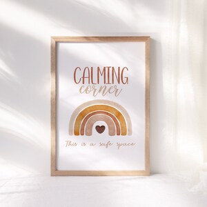 Calming Corner Print | Calm Down Zone | Printable Wall Art | Neutral ...